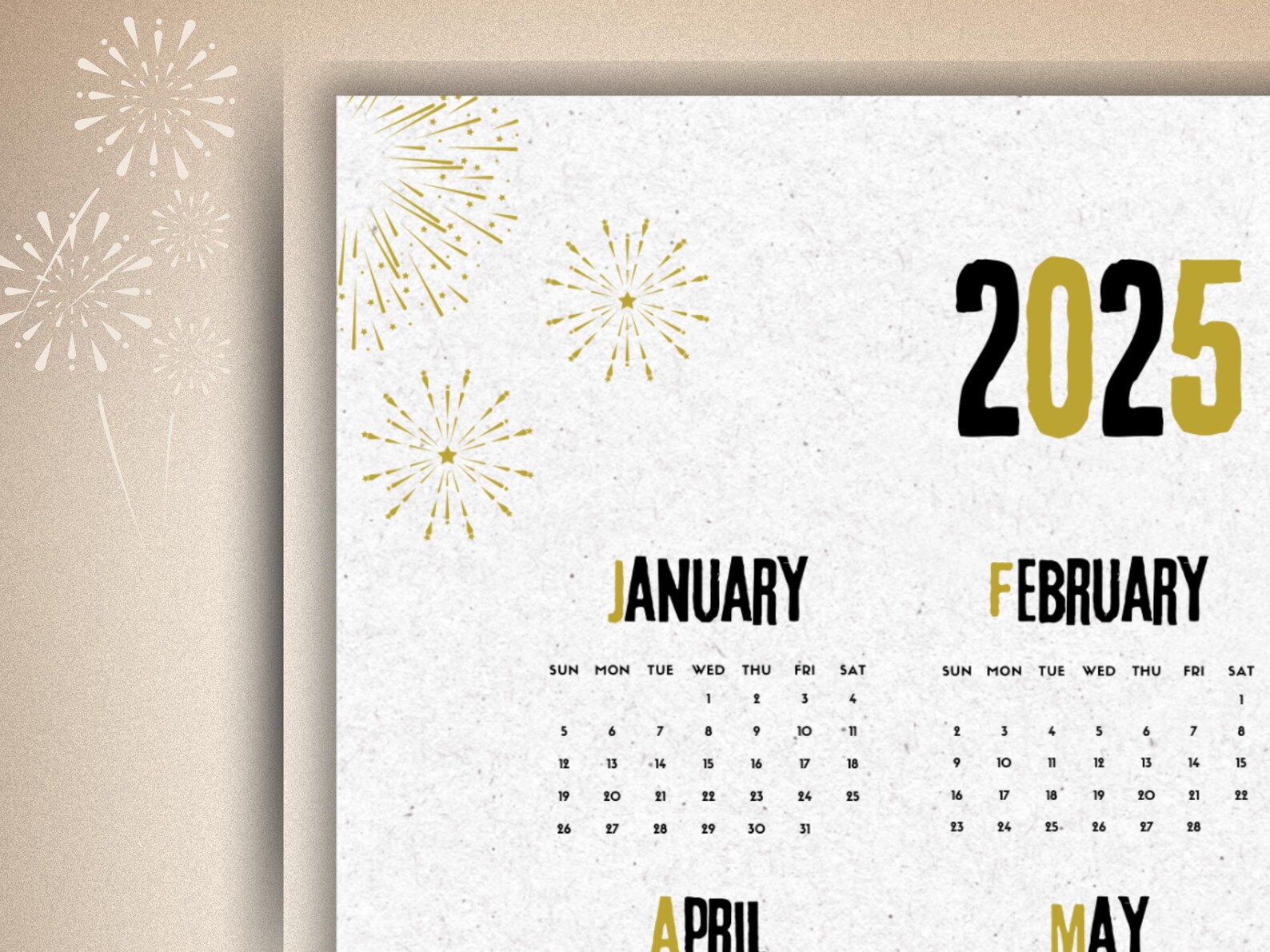 Downloadable Calendar 2025, 2025 Printable, 2025 Yearly Calendar Png ...