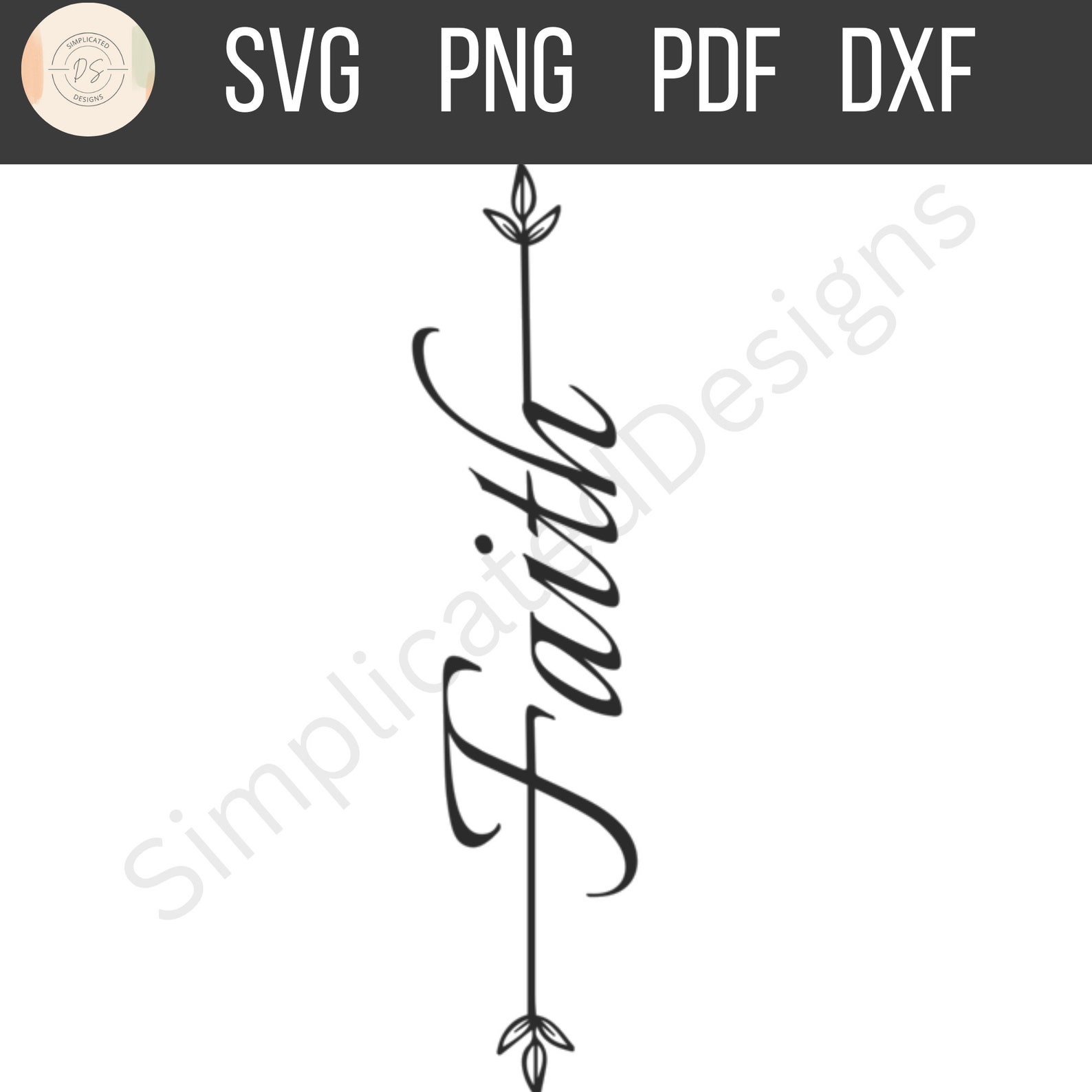 Faith Cross Svg Faith Clipart Instant Download Cut File Etsy