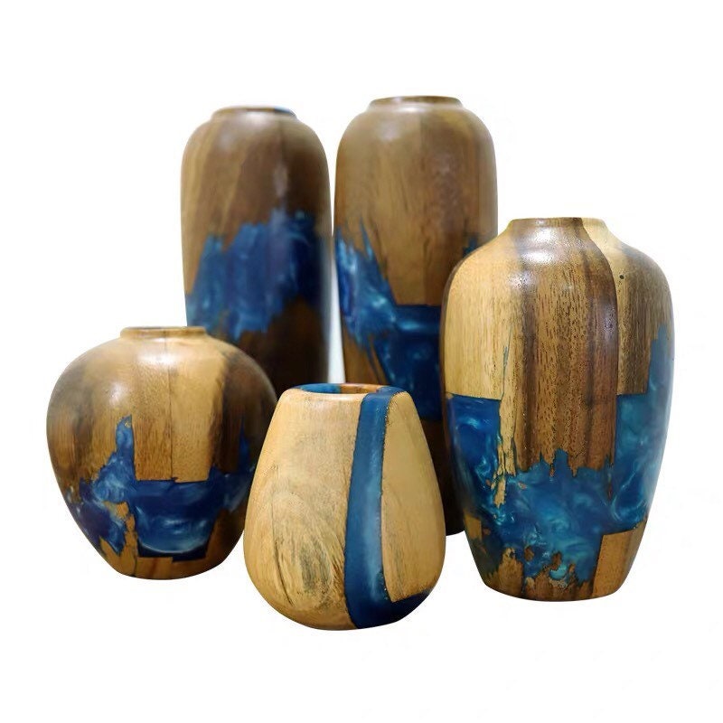 Wood and Resin Vase - Etsy