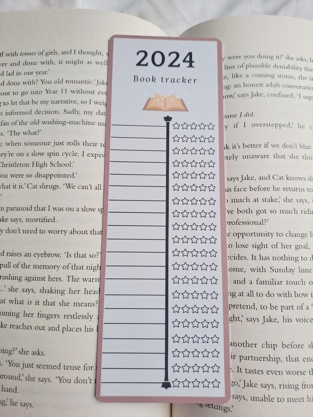 2024 Book Tracker Bookmark for Bookworms Star Rating Reading Tracker ...