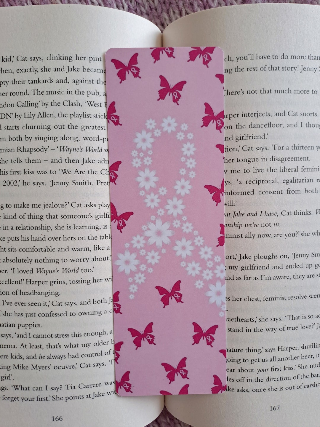 Double Sided Pink Breast Cancer Awareness Bookmark - Etsy