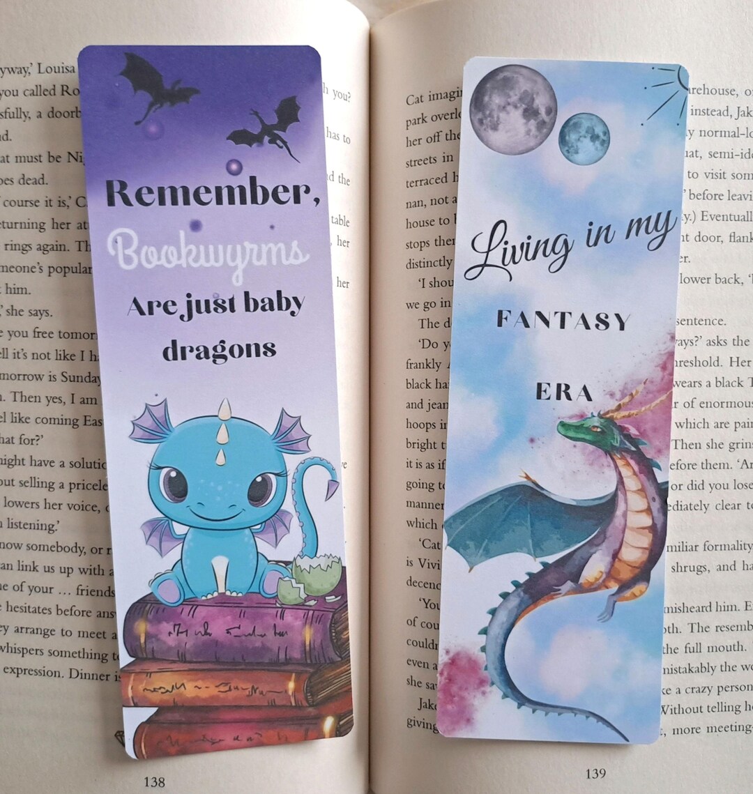 I'm in My Fantasy Era Bookmarks - Dragons | Gift for Booklover ...