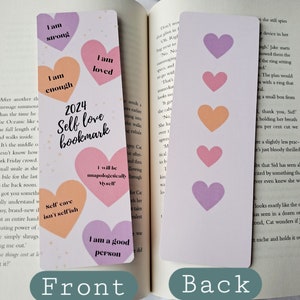 2024 Self Love Affirmations Bookmark Mental Health Awareness Positivity ...