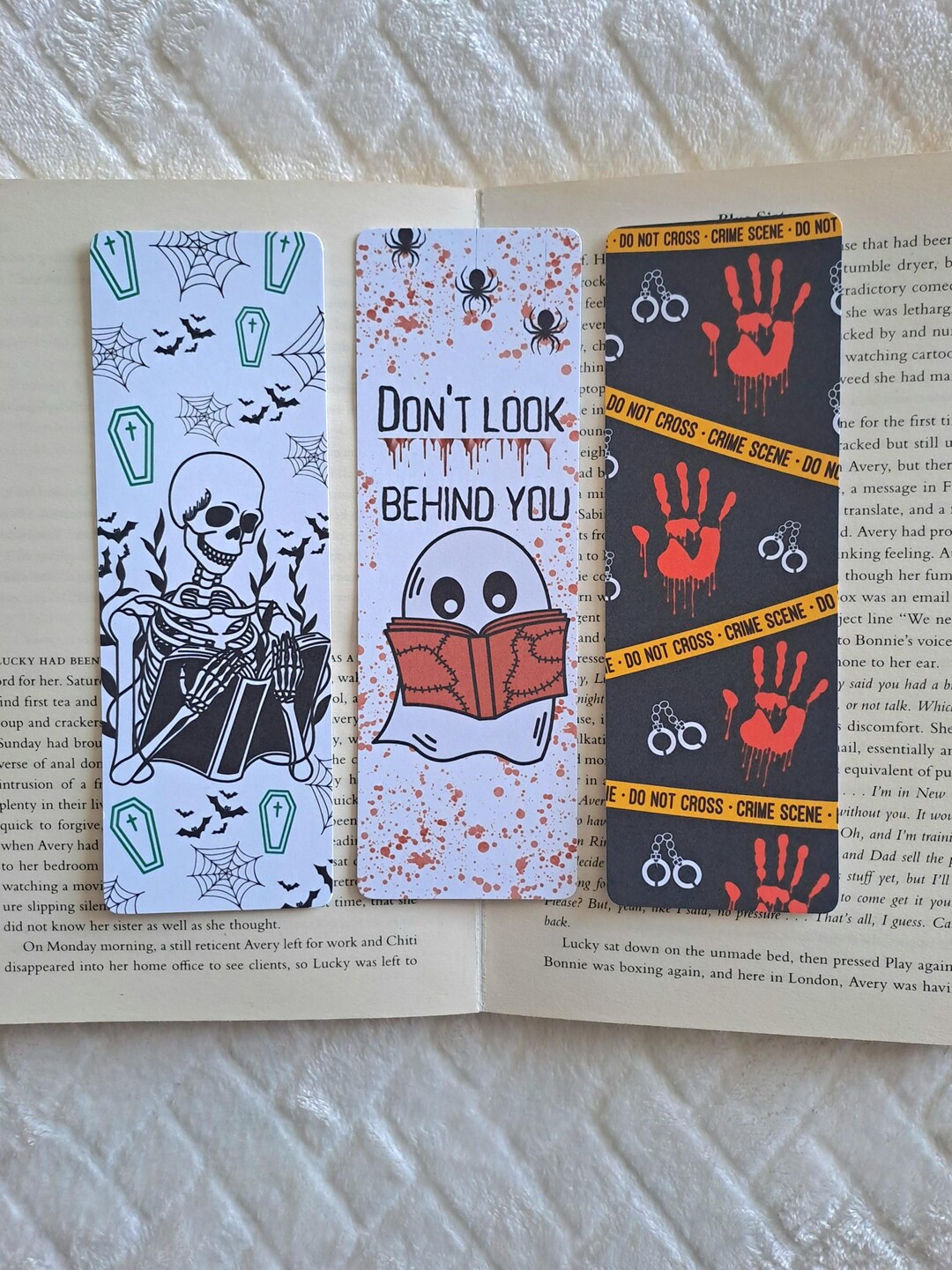 Thriller Bookmarks: Horror, Crime Scene Designs, Gift for Booklover ...