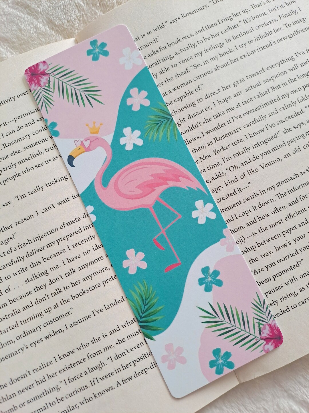Pink Flamingo Bookmark - Hawaiian | Summer Reading Accessories | Gift ...