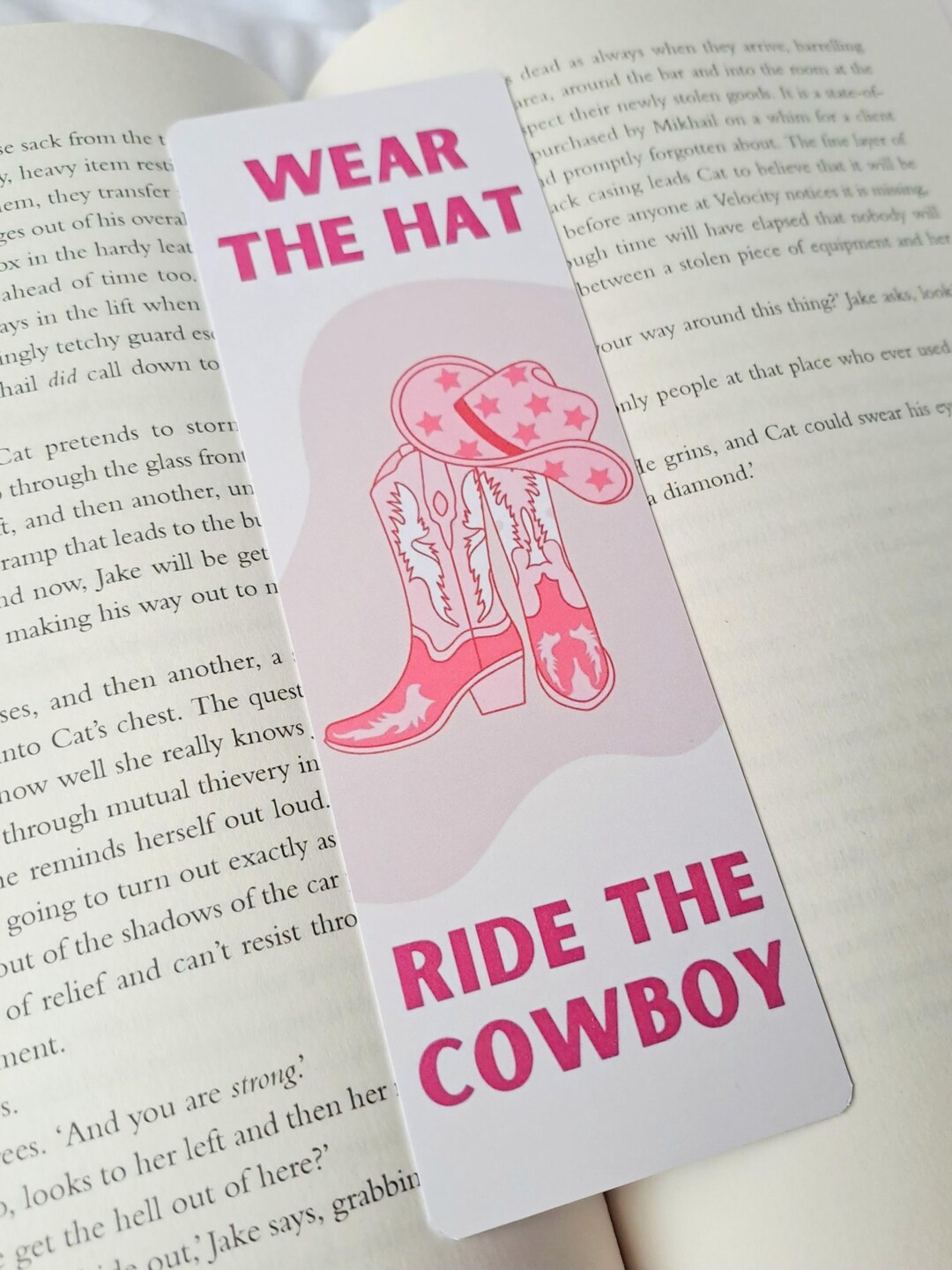 Pink Cowboy Boots Bookmark: Western Romance Reading Gift - Etsy