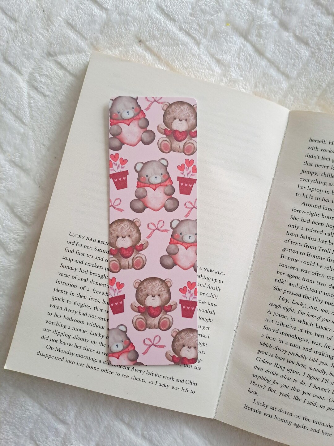 Teddy Bear Coquette Bookmark for Book Lovers - Reading Accessories for ...