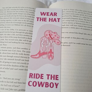 Pink Cowboy Romance Bookmarks Ride the Cowboy Bookmark Reading ...