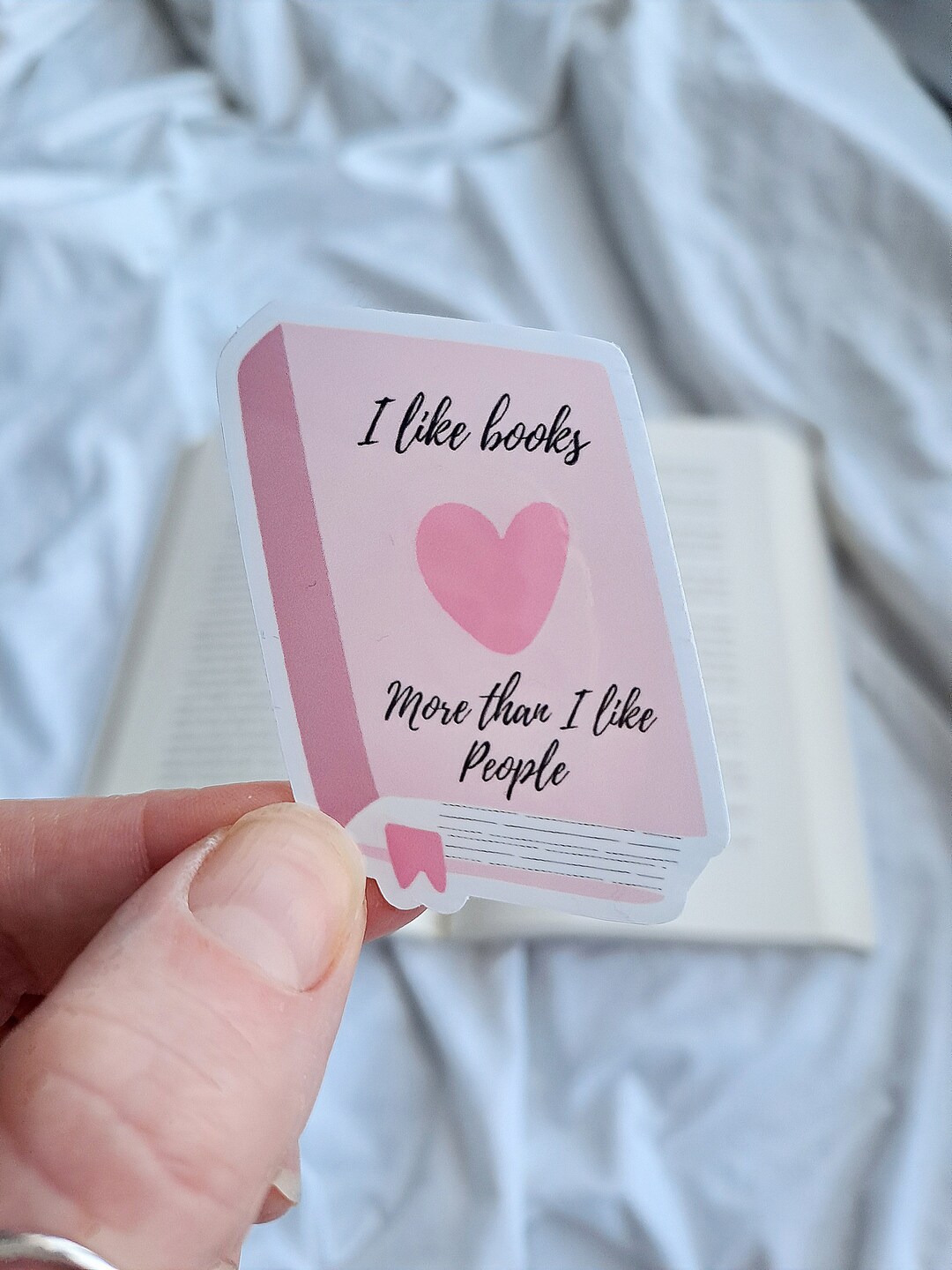 I Like Books More Than People Gloss Vynal Sticker for Kindle Ereader ...