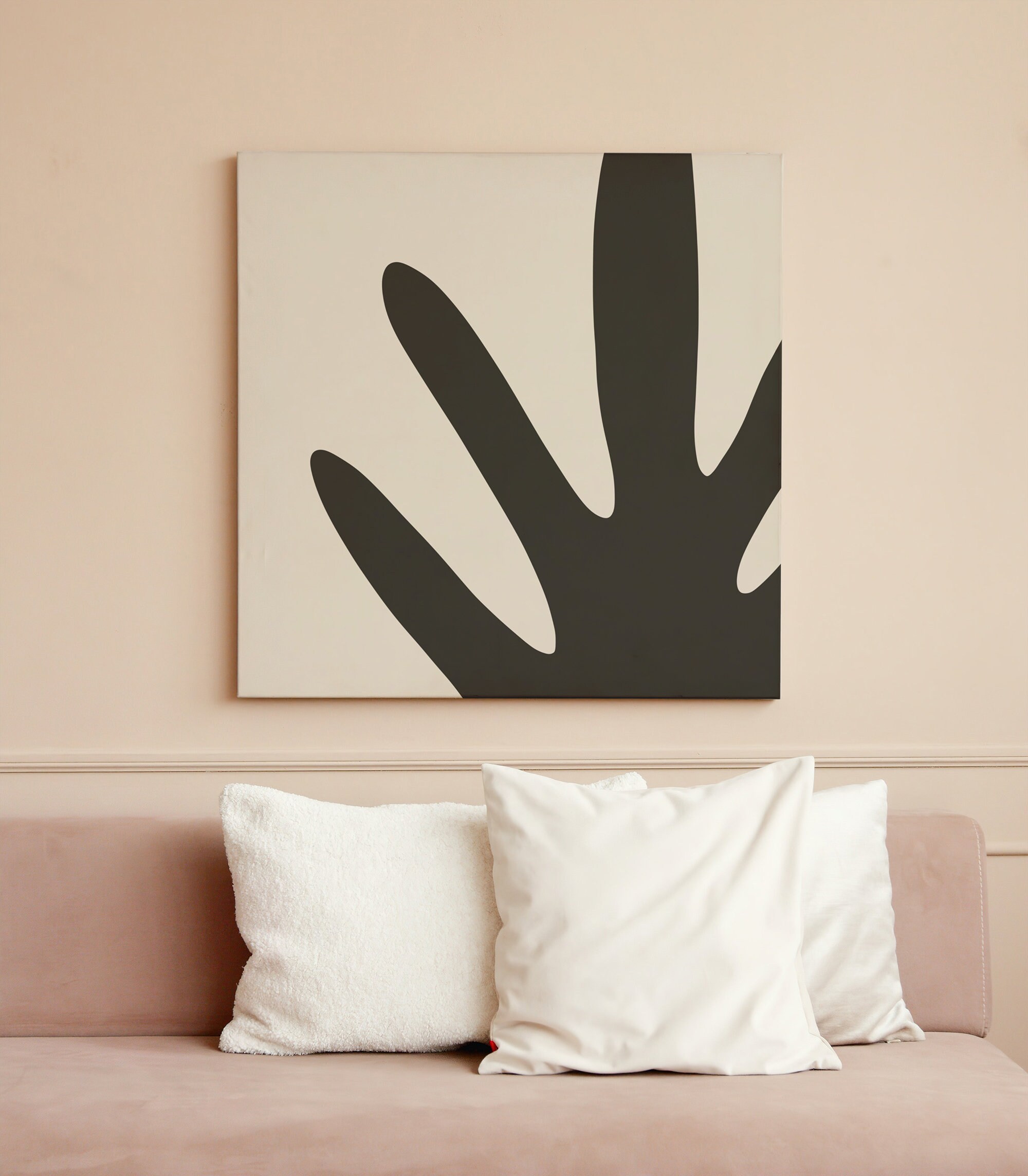 Square Wall Art Abstract Shape Art Print Beige Art Print - Etsy