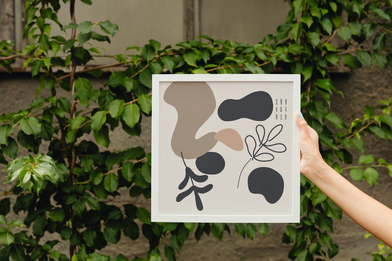 Square Wall Art Abstract Shape Art Print Beige Art Print - Etsy