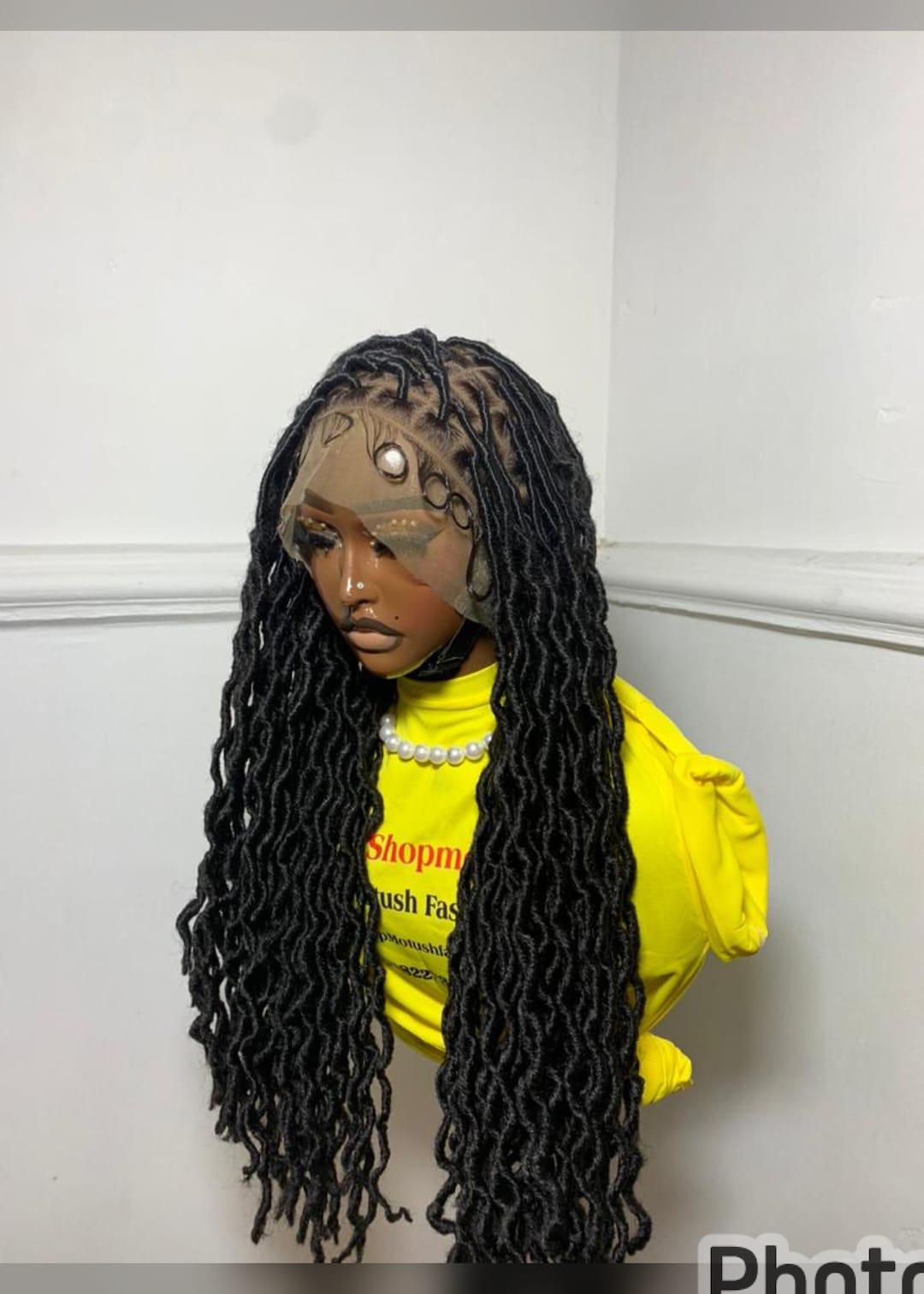 Knotless Braids Wig for Black Women Dreadlocks Faux Locs Braided Wig ...
