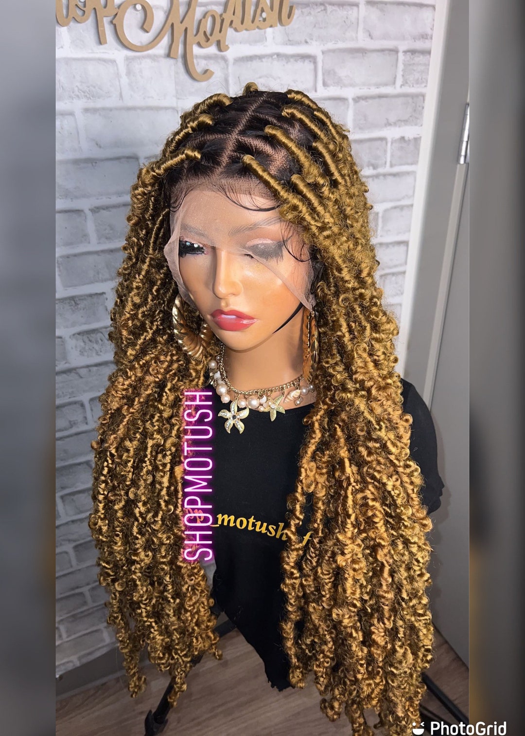 Faux Locs Wig Large Part Handmade Locs Wig for Black Women Full Lace ...