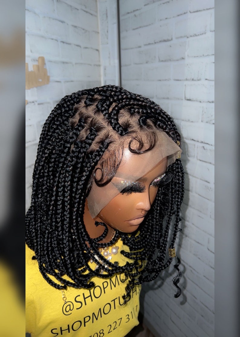 Boho Braided Wigs short Knotless Braids boho Knotless Braids - Etsy