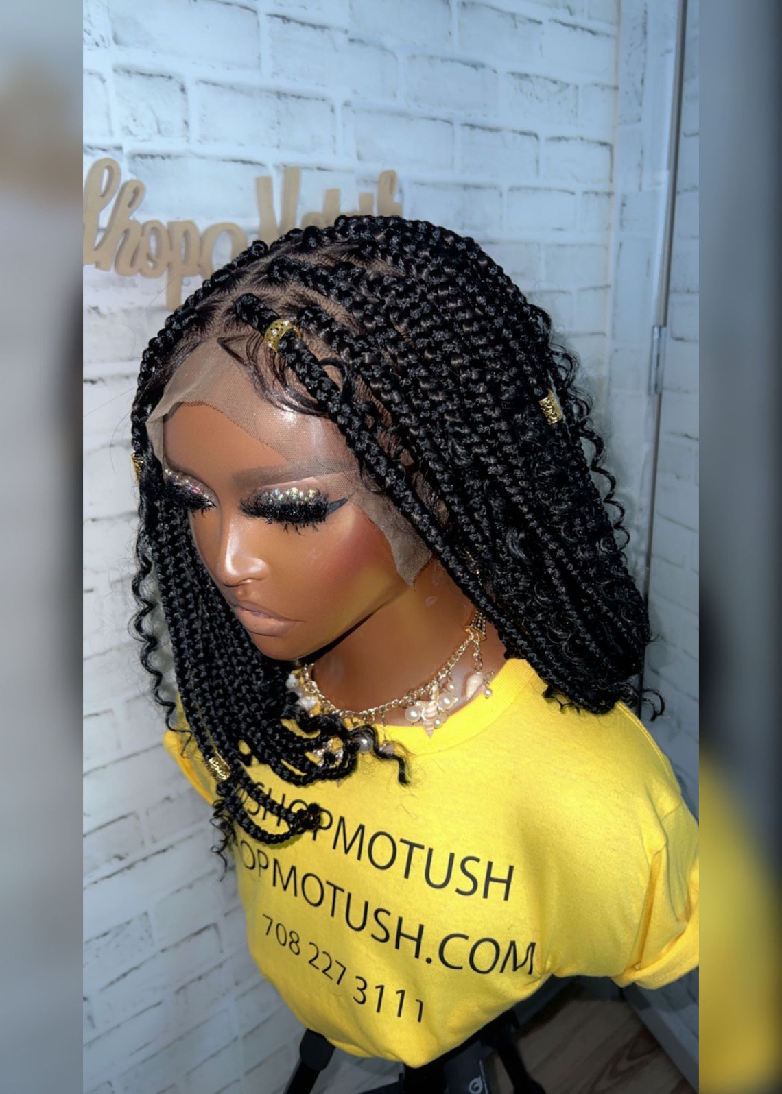 Boho Braided Wigs short Knotless Braids boho Knotless Braids - Etsy