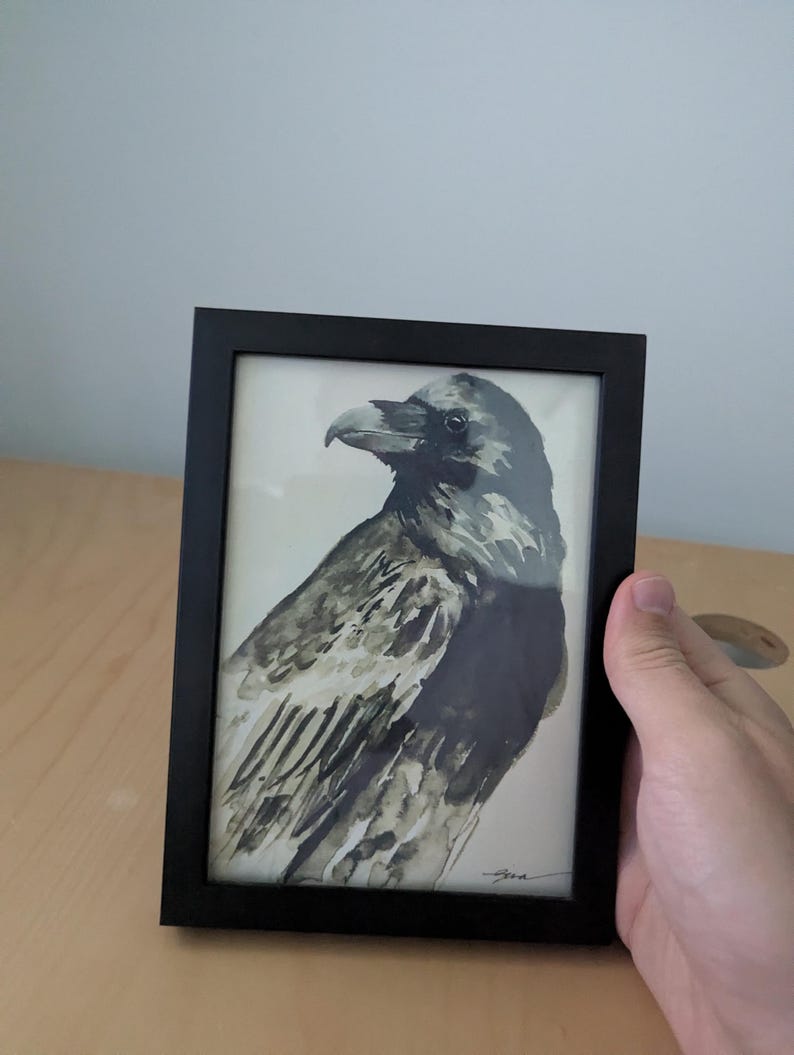 Water Color Raven - Etsy
