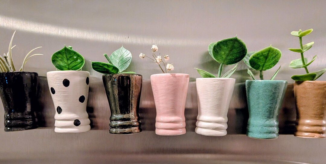 Handmade Ceramic Magnet Mini Vases - Etsy