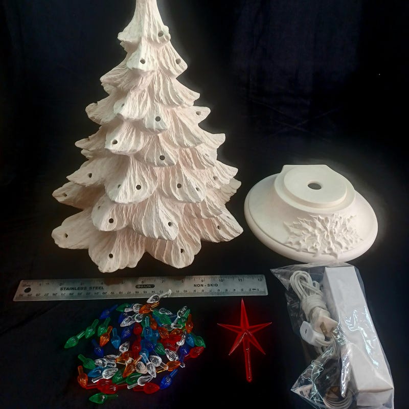 Ceramic Xmas Lighted Tree - Etsy