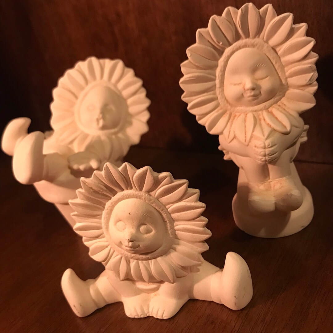 Ceramic Sunflower Baby Trio - Etsy