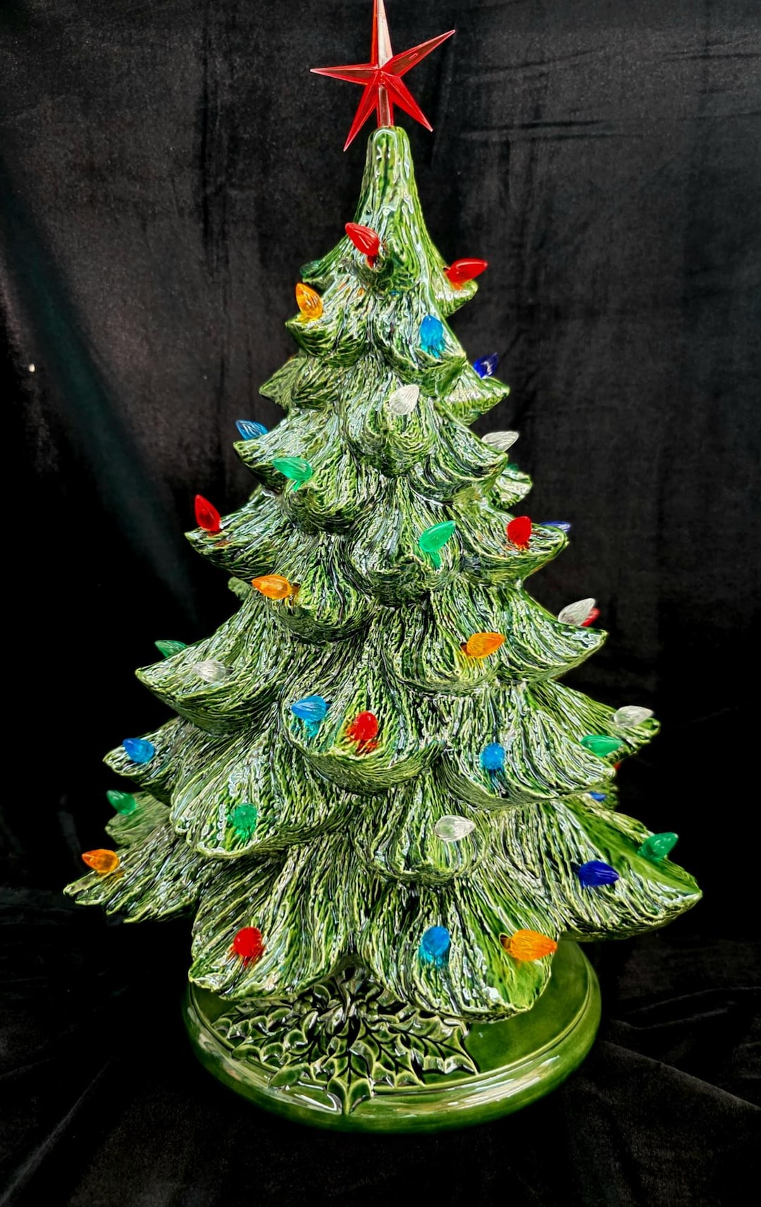 Large Green Ceramic Christmas Tree • 17” Vintage Nowell Mold Tree ...