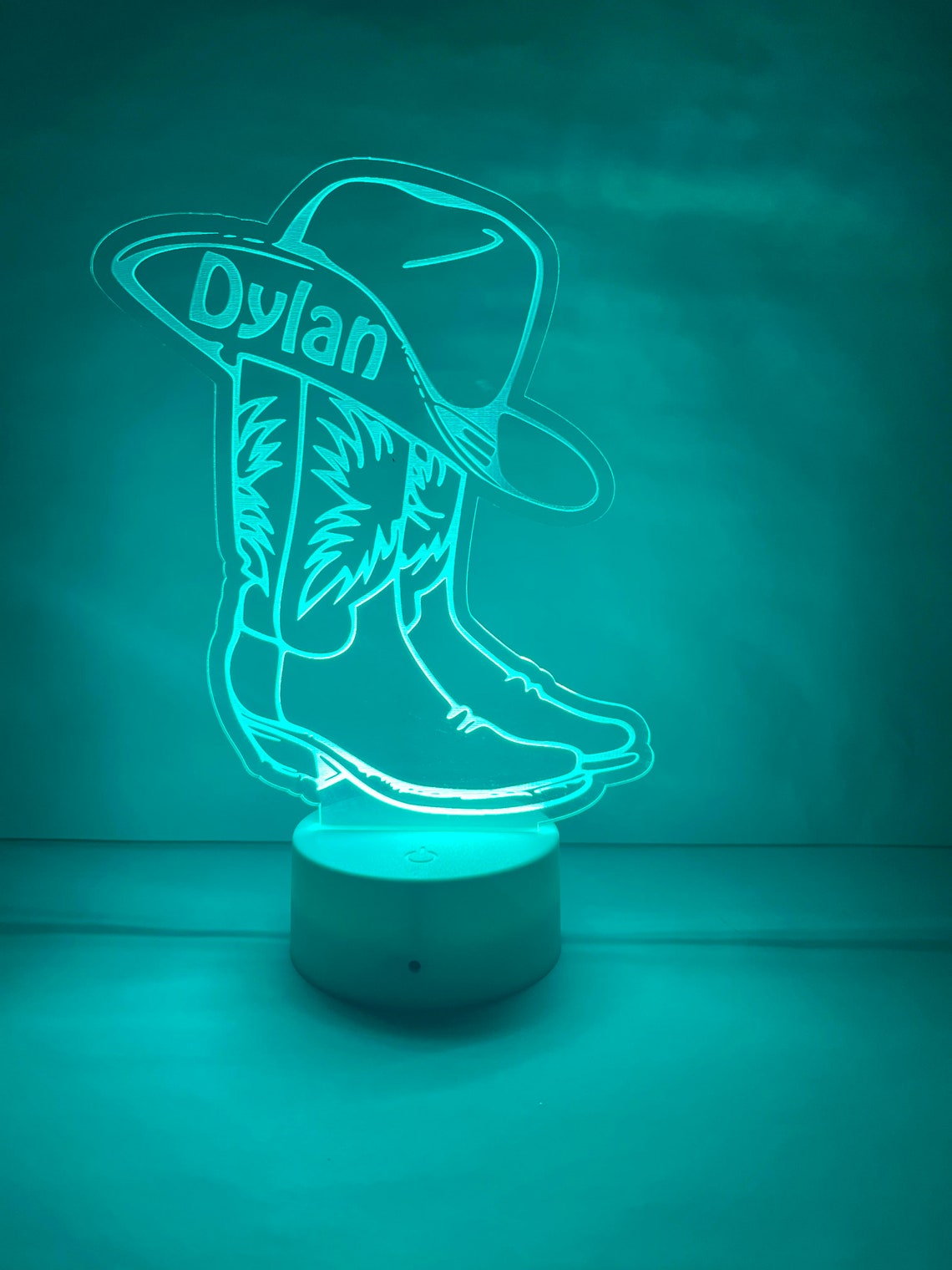 Personalized Western Cowboy/cowgirl Boot LED Night Light for Kids ...