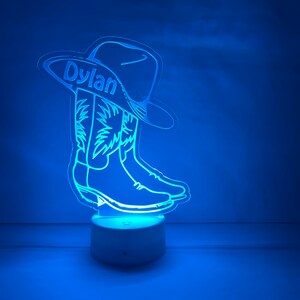 Personalized Western Cowboy/cowgirl Boot LED Night Light for Kids ...