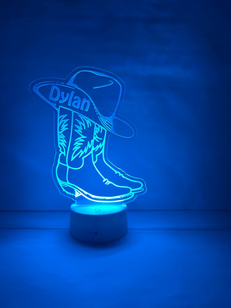 Personalized Western Cowboy/cowgirl Boot LED Night Light for Kids ...