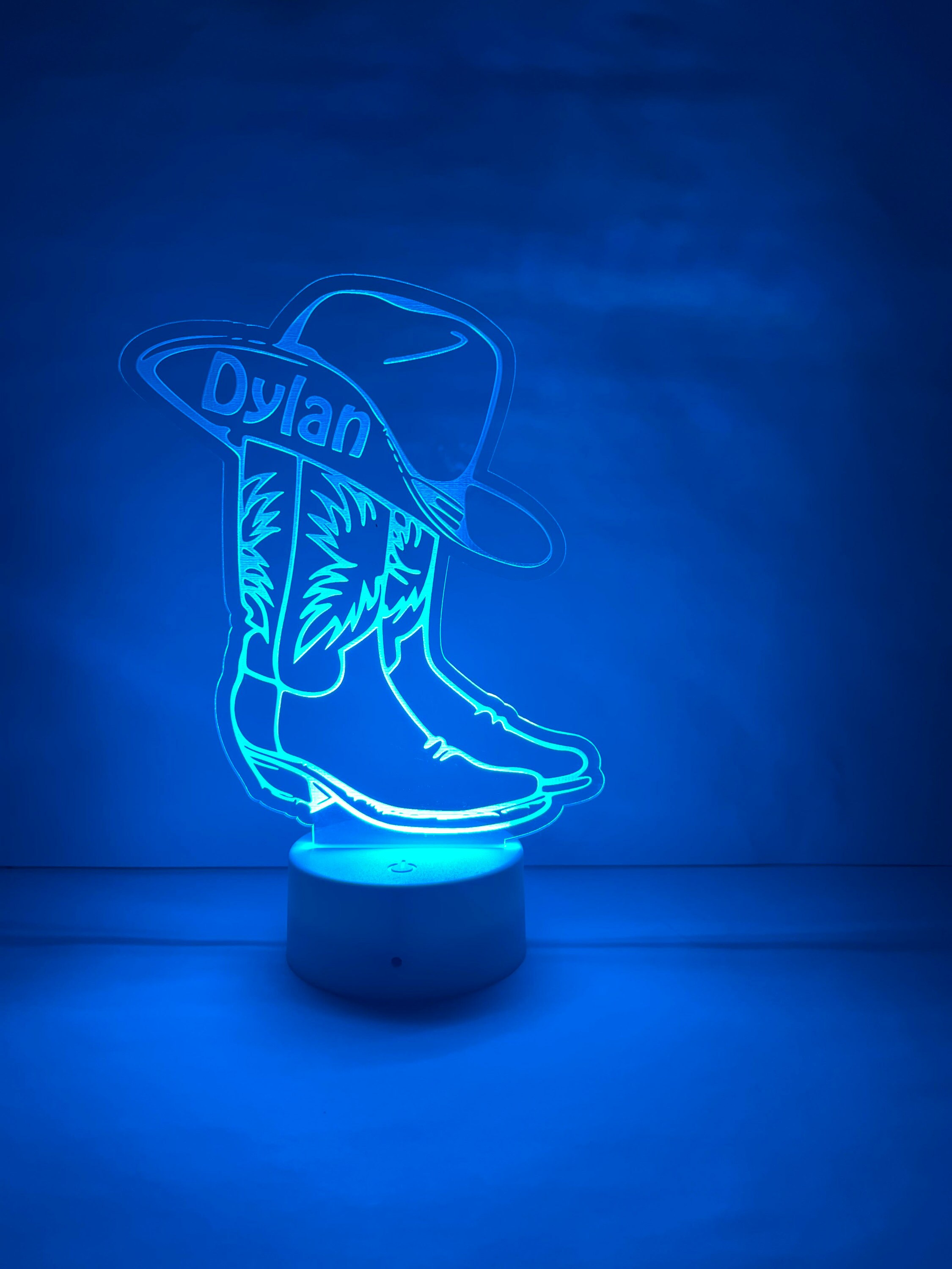 Personalized Western Cowboy/cowgirl Boot LED Night Light for Kids ...