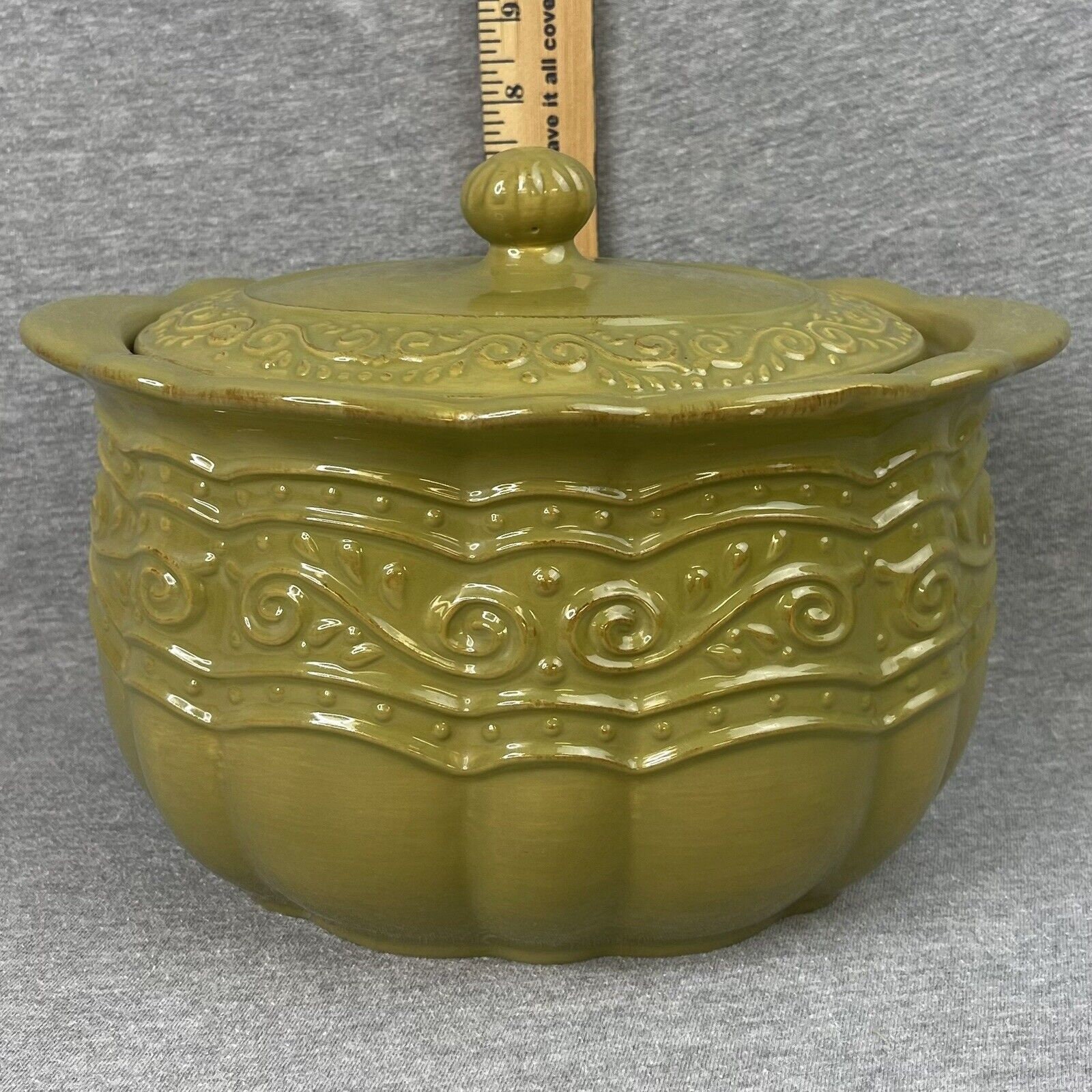 Celebrating Home Stoneware Collection Venetian Green Ceramic Casserole ...