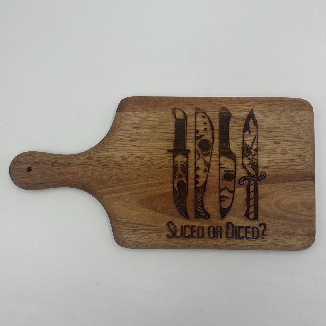 Sliced or Diced? Horror-themed Laser Engraved Cutting Board - Etsy
