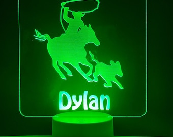 Personalized Western Cowboy/cowgirl Boot LED Night Light for Kids ...