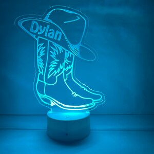 Personalized Western Cowboy/cowgirl Boot LED Night Light for Kids ...