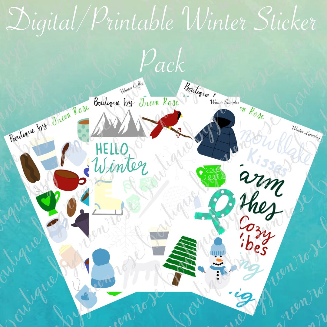 Digital or Printable Planner Stickerswinter Pack - Etsy