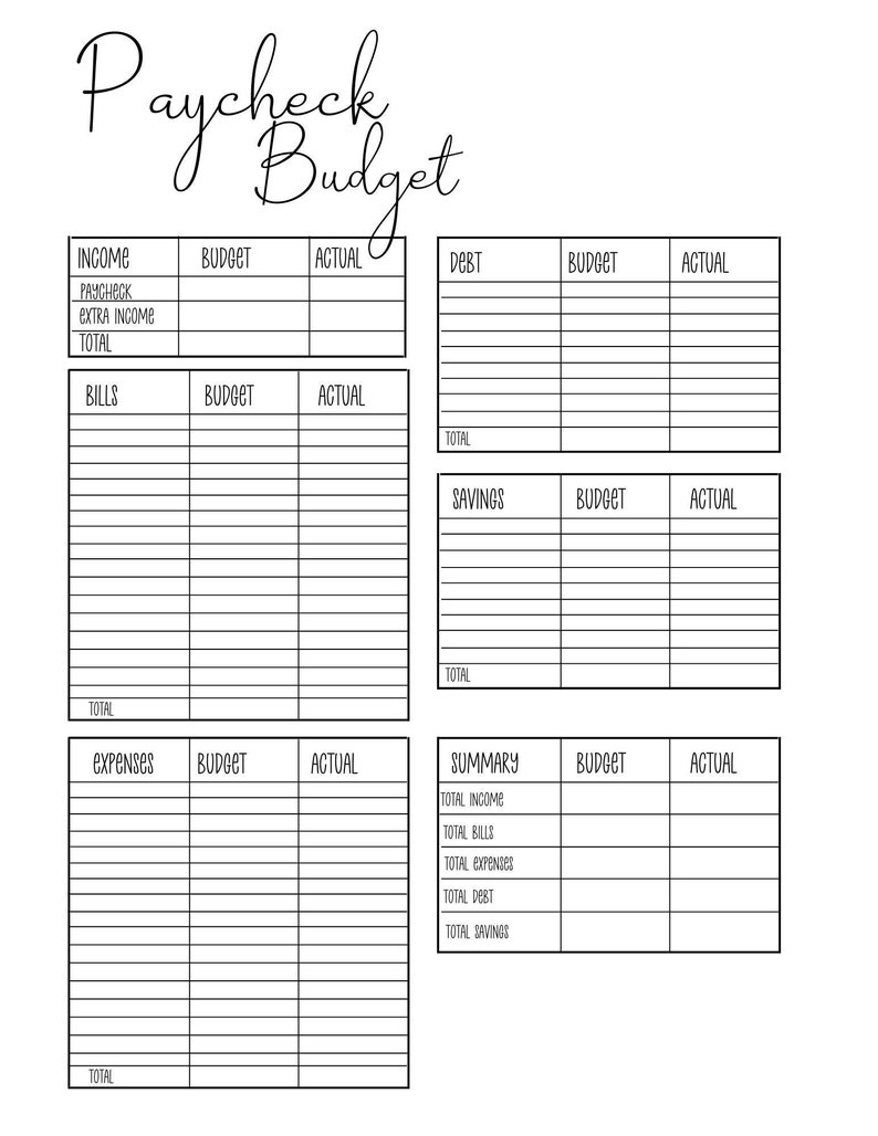 Printable Budget Tracker - Etsy