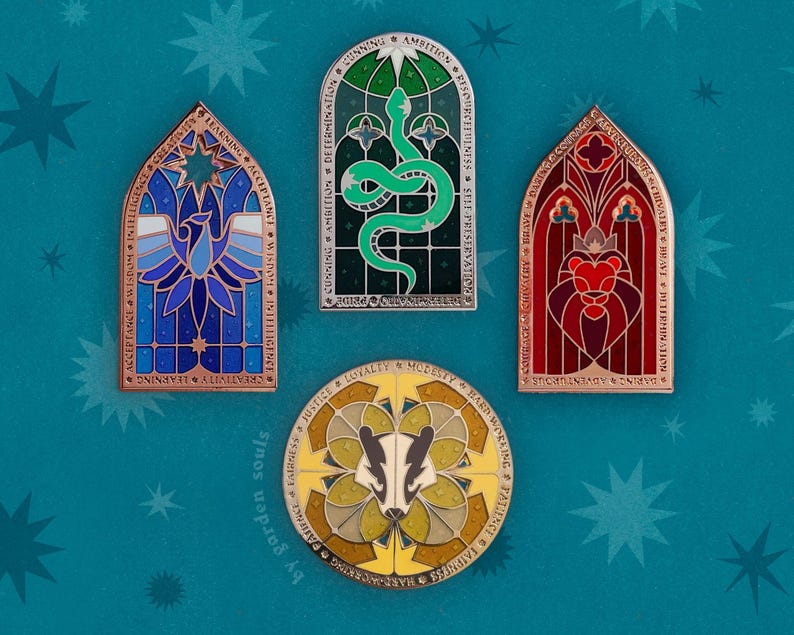 Stained Glass Magic Windows Enamel Pins Set - Etsy