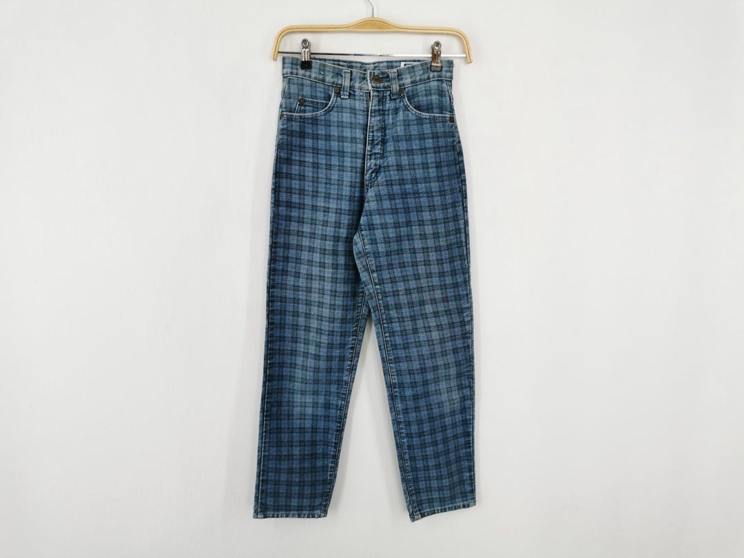 Wrangler Jeans Distressed Vintage 90's Wrangler Checkered Denim Pants ...
