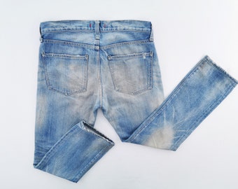 Red Distressed Jeans - Etsy