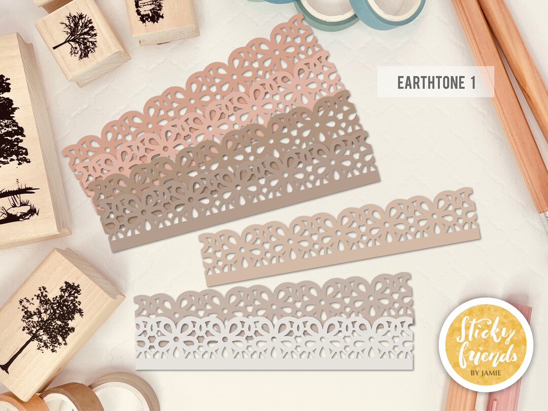 Decorative Border Stickers Earth Tone Die Cut Adhesive - Etsy