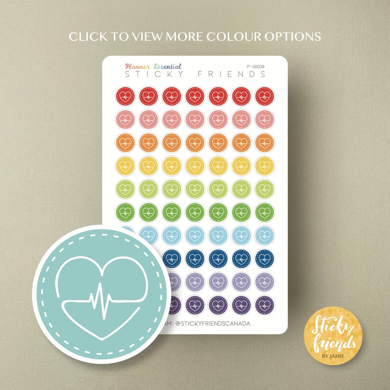 Heart Monitor Stickers - Etsy