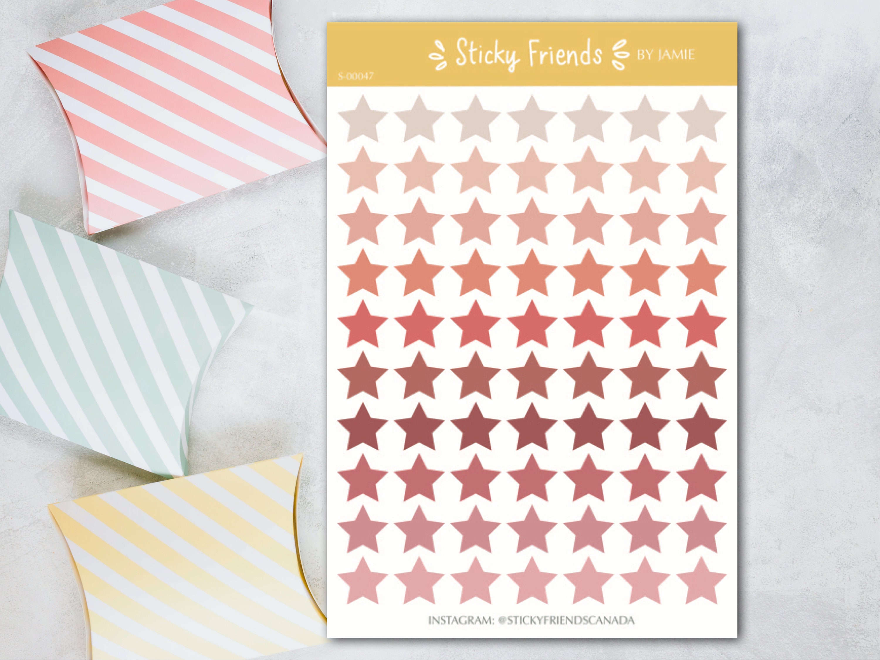 Star Stickers Sheet Pack Rainbow Stars Stickers Sheet Pastel - Etsy