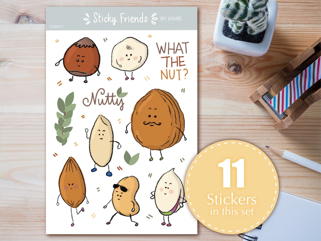 Nuts Sticker Sheet Stickers for Planner Cute Sticker Set - Etsy