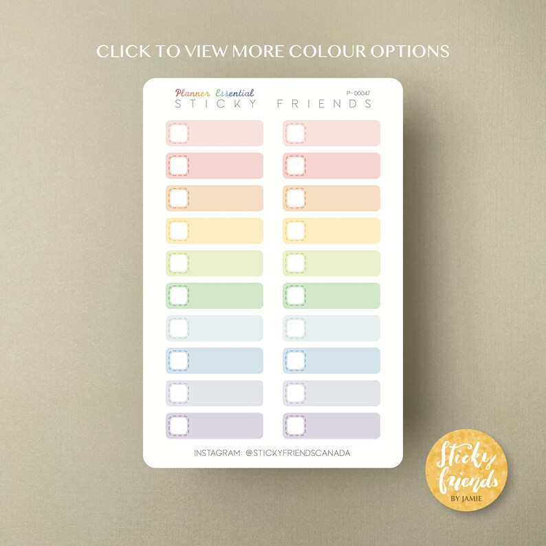Buy Check List Stickers Checkbox Sheet Pack Rainbow Stickers Sheet ...