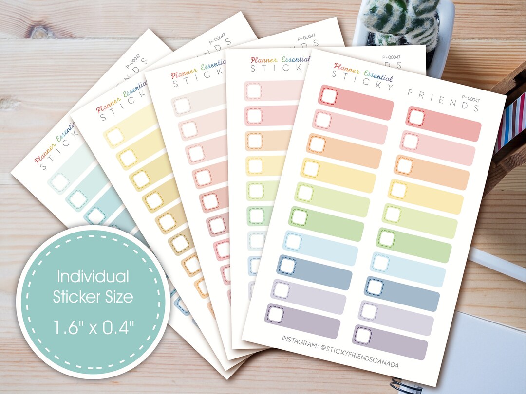 Check List Stickers Checkbox Sheet Pack Rainbow Stickers Sheet - Etsy