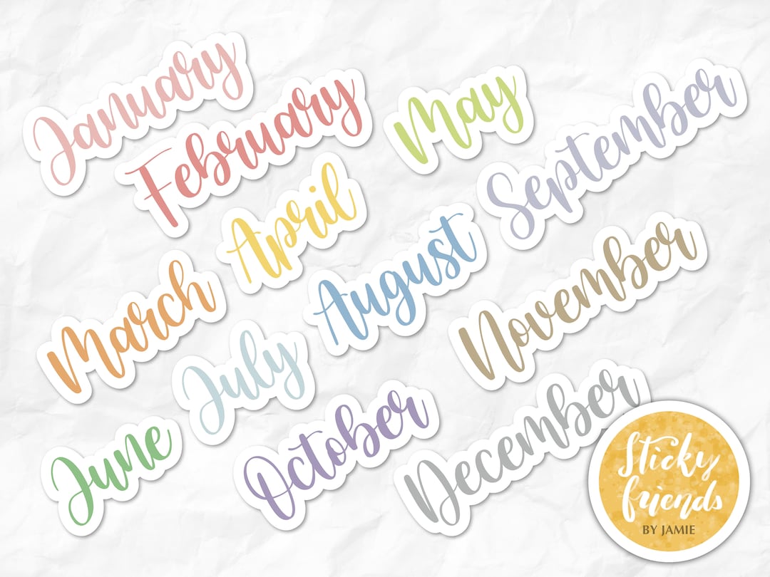 Month | Headline Size Month Label Bullet Journal Planner Whole Year ...