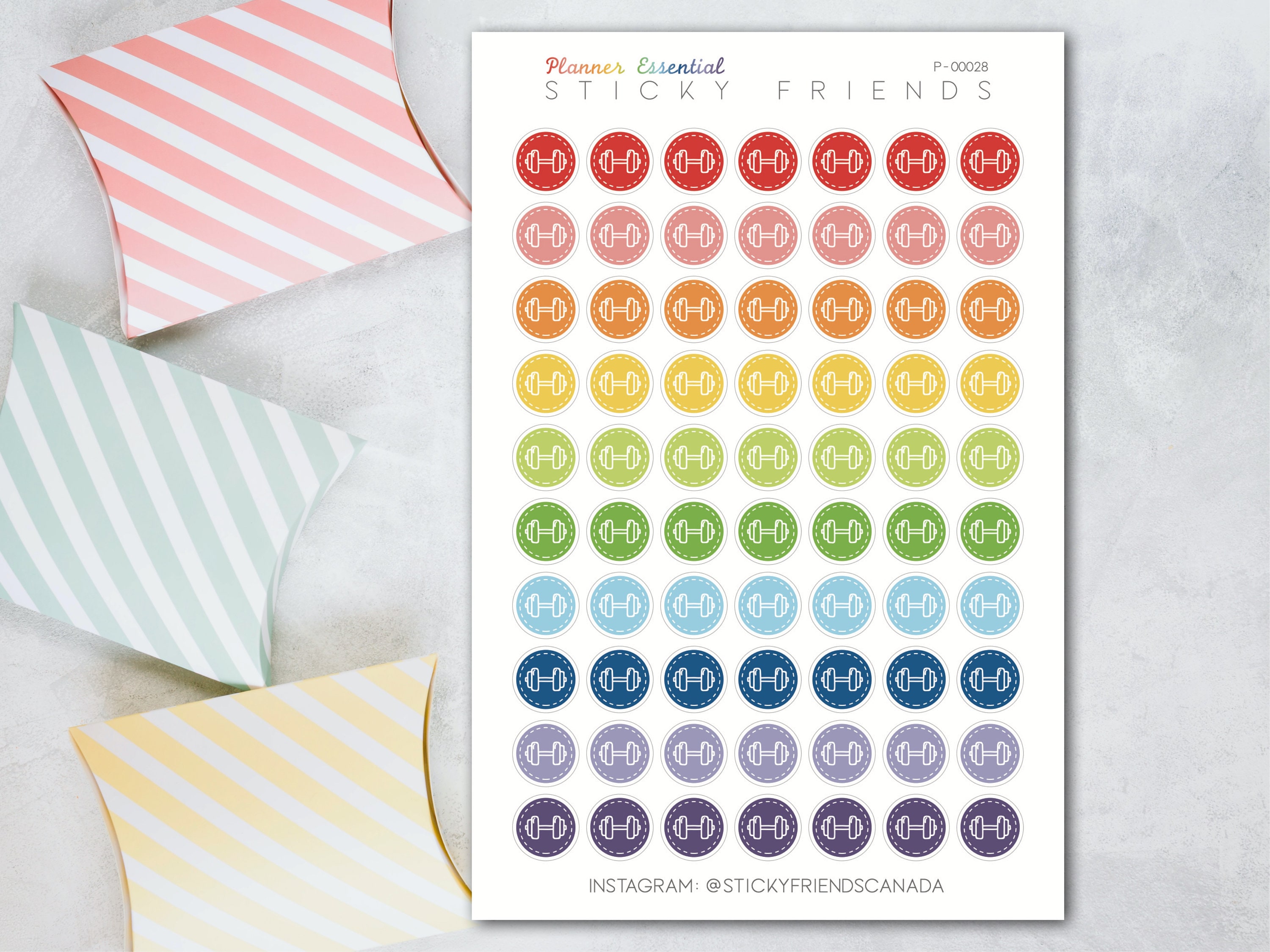 Weight Lifting Sticker Dumbbell Exercise Gym Bujo Sticker | Etsy