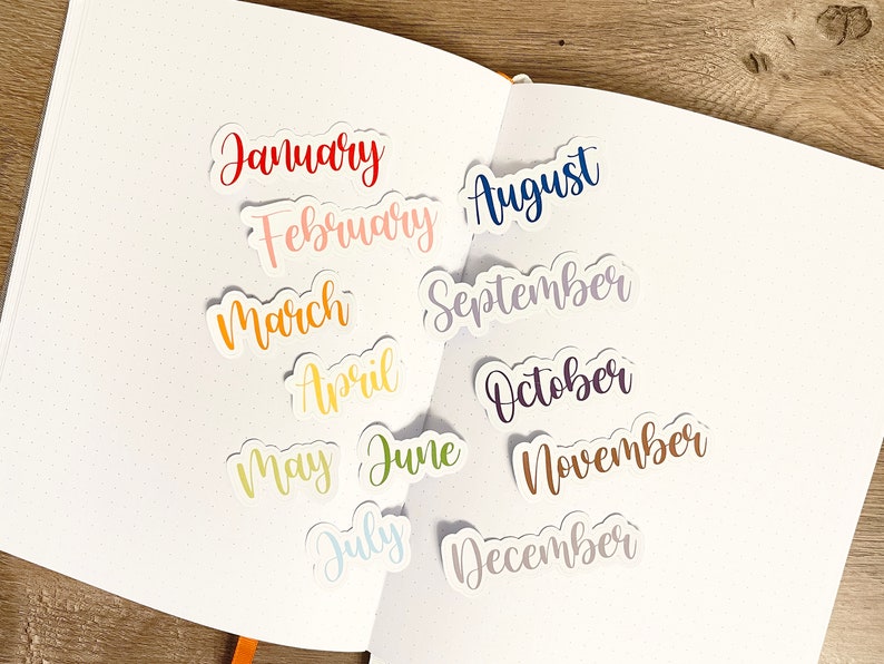 Month | Headline Size Month Label Bullet Journal Planner Whole Year ...