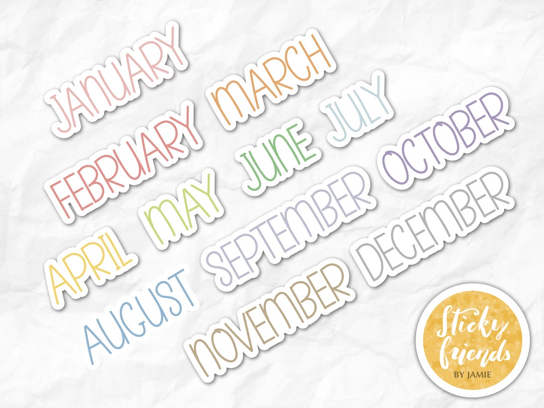 Month | Headline Size Month Label Bullet Journal Planner Whole Year ...