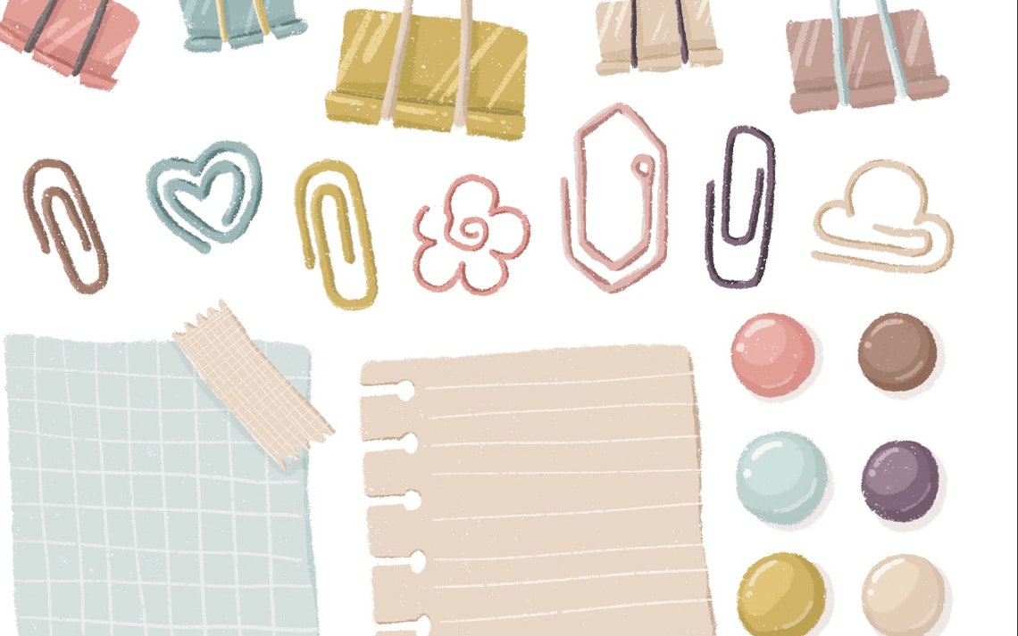 STATIONERY Sticker Sheet: Memo Binder Paper Clips - Etsy