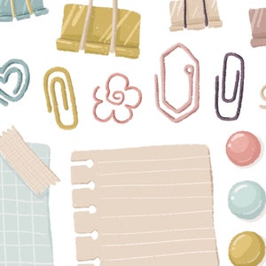 STATIONERY Sticker Sheet: Memo Binder Paper Clips - Etsy
