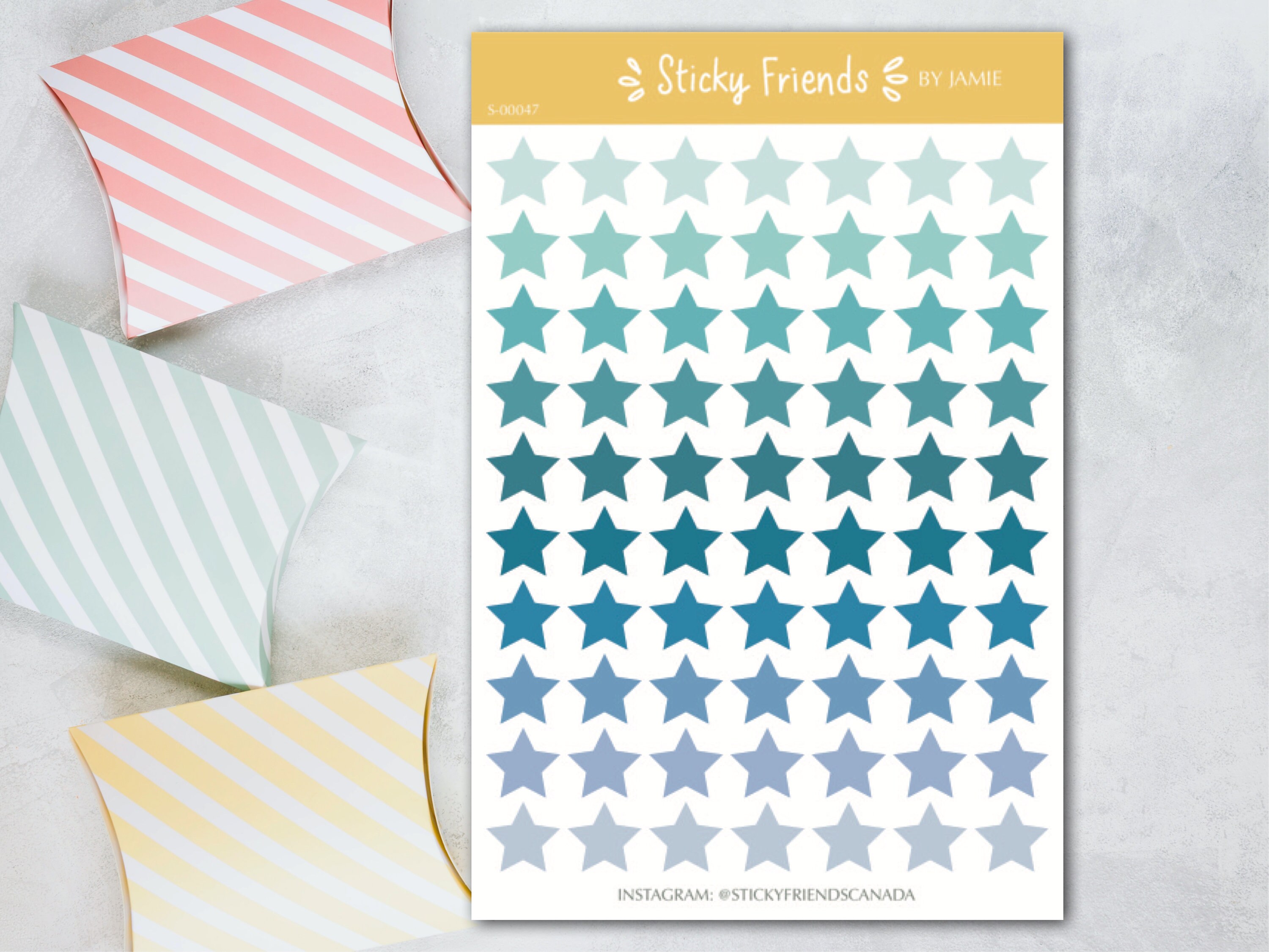 Star Stickers Sheet Pack Rainbow Stars Stickers Sheet Pastel - Etsy